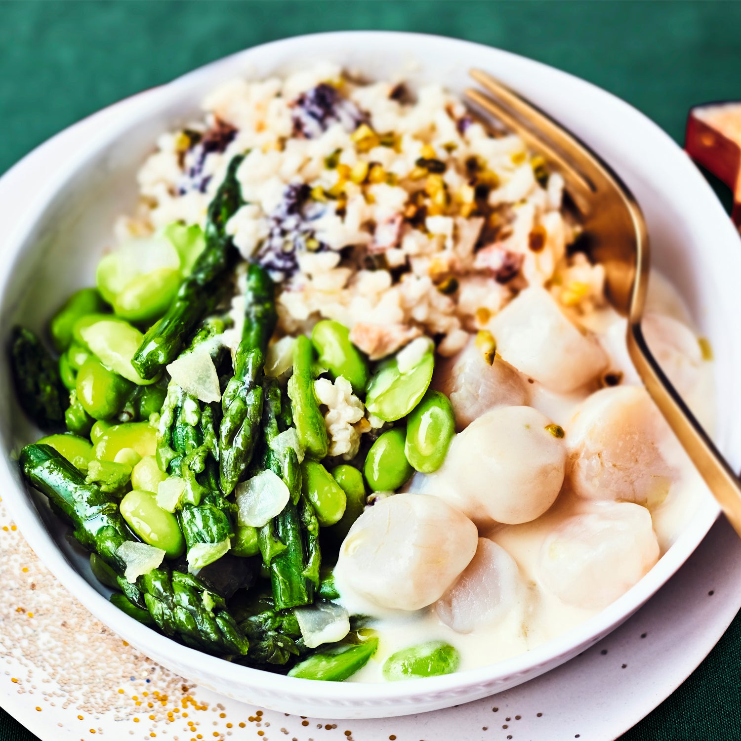 【ピカール公式】サンジャックのスペシャルディッシュ 冷凍 350g 一人前 Saint-Jacques, risotto aux morilles, poêlée de fèves et ...